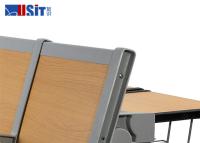 China Aluminum Folding Student Desk and Chair Set Wooden Classroom Furniture 440mm Standard Size for sale
