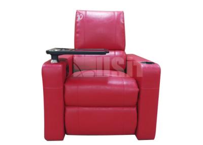 China Electric Recliner Lounge Sofa Red Leather Home Theater Seating 5 Year Warranty Custom Size for sale