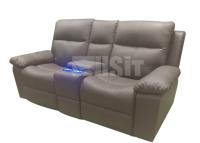 China PU Leather Electric Double Seats Home Theater Recliner Sofa with Cup Holder 110V for sale