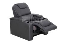China Black PU Leather Electric Lift Recliner Chair 580mm Center Cinema Sofa with Embroidery Logo for sale