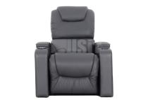 China Black PU Leather Electric Lift Recliner Chair 580mm Center Cinema Sofa with Embroidery Logo for sale