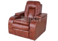 China USIT Comfort Series Single Home Theater Seat Brown Leather Recliner with Padded Armrest for sale