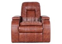 China USIT Comfort Series Single Home Theater Seat Brown Leather Recliner with Padded Armrest for sale