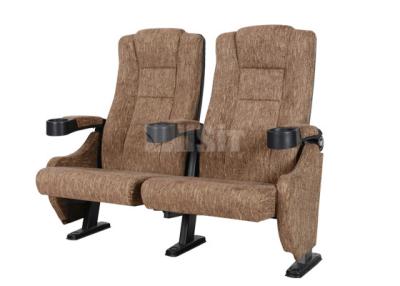 China 90 Degree Handrail Adjustable Theater Seating with Plastic Cup Holder 75mm Foam for sale