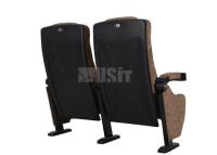 China 90 Degree Handrail Adjustable Theater Seating with Plastic Cup Holder 75mm Foam for sale
