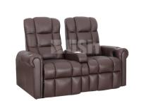 China Custom Leather Electric Recliner Couch 2-Seat Home Theater VIP Lounge Chair with Heat Seat Cushion for sale