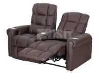 China Custom Leather Electric Recliner Couch 2-Seat Home Theater VIP Lounge Chair with Heat Seat Cushion for sale