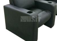 China 2 Seats Manual Recliner Home Theater Sofa with Aluminum Cup Holder 4 Inch Wall Clearance for sale