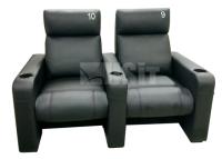 China 2 Seats Manual Recliner Home Theater Sofa with Aluminum Cup Holder 4 Inch Wall Clearance for sale