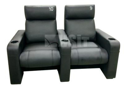 China 2 Seats Manual Recliner Home Theater Sofa with Aluminum Cup Holder 4 Inch Wall Clearance for sale