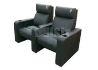 China 2 Seats Manual Recliner Home Theater Sofa with Aluminum Cup Holder 4 Inch Wall Clearance for sale