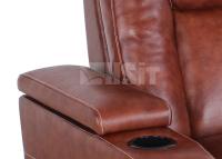 China USIT Comfort Series Single Home Theater Seat Brown Leather Recliner with Padded Armrest for sale