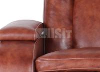 China USIT Comfort Series Single Home Theater Seat Brown Leather Recliner with Padded Armrest for sale