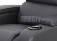 China Black PU Leather Electric Lift Recliner Chair 580mm Center Cinema Sofa with Embroidery Logo for sale