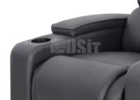 China Black PU Leather Electric Lift Recliner Chair 580mm Center Cinema Sofa with Embroidery Logo for sale