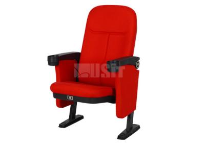 China Fabric Seat Molded Foam Commercial Theater Seating Chairs Tip Up Armrest 55kg Density for sale