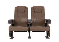 China Commercial Movie Theater Seating with Tip Up Armrest High Strength Steel Structure 55kg m3 Foam Density for sale