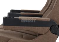 China Commercial Movie Theater Seating with Tip Up Armrest High Strength Steel Structure 55kg m3 Foam Density for sale
