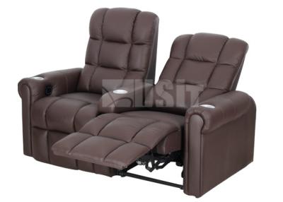 China Custom Anti Slip Electric Recliner Sofa Theater VIP Seating 2 Seats with Silver Cup Holder for sale