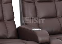China Custom Anti Slip Electric Recliner Sofa Theater VIP Seating 2 Seats with Silver Cup Holder for sale