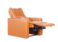 China Removable Tray Push Back Recliner Chair with Premium Leather and High Density Foam 34kg/m3 for sale