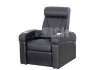China 700mm Gravity Home Cinema Chairs Genuine Leather Material With Silver Cupholder for sale