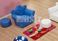 China Kids Sofa Armchair with Ottoman Blue PVC Leather 1 Seat Children Toddler Birthday Gift for sale