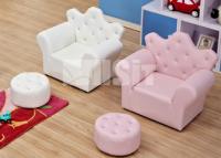 China Kids Sofa Armchair with Ottoman Blue PVC Leather 1 Seat Children Toddler Birthday Gift for sale