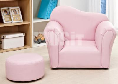 China Light Pink Kids Upholstered Sofa Armchair Wood Frame 80cm Toddler Gift for sale
