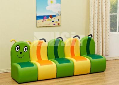 China 5 Seater Kids Sofa Cute Caterpillar Children Couch with High Density Sponge and Solid Wood Frame for sale