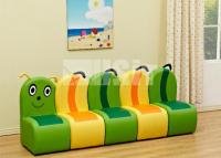 China Kawaii Cute Caterpillar Shape Kids Sofa Chair 5 Seater for Kindergarten PVC Wood for sale