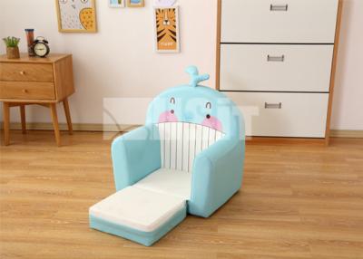 China USIT 2 in 1 Flip Open Children Sofa Blue Little Dolphin 80cm High Resilience Sponge for sale