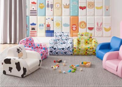 China Children 2 in 1 Foldable Sofa Flip Open Kids Chair Cartoon Shape Foam Construction for sale
