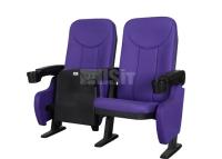 China Economic Rocker Back Commercial Theater Seating 2 Seats Tip Up Seat PP Material for sale