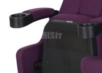 China Commercial Steel Frame Theater Seating Purple Rocker Back 2-Seat Cinema Chair 55kg/m³ Foam for sale