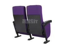 China Fireproof Roll Up Auditorium Theater Chairs High Back ABS Plastic Seat 150mm Foam for sale