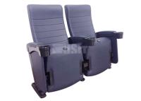China Ergonomics Full PU Folding Theater Seating 90 Degree Angle Arm Steel Structure 55kg Density for sale