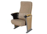 China Aluminum Frame Auditorium Chair 580mm Center to Center Wood Veneer Finish for sale