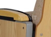 China Aluminum Frame Auditorium Chair 580mm Center to Center Wood Veneer Finish for sale