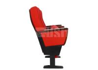 China Luxurious Theater Padded Church Chairs With Folded Tablet / Solid Wood Armrest for sale
