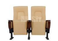 China Sound Absorption Church Auditorium Chairs 580mm Center with Noiseless Closing Seat Pad for sale