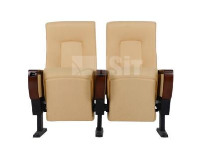 China Sound Absorption Church Auditorium Chairs 580mm Center with Noiseless Closing Seat Pad for sale
