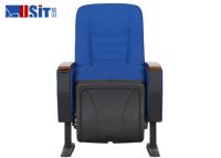 China High End Conference Hall Chair Fabric Covered Auditorium Seating with Writing Pad 160mm Back Foam for sale