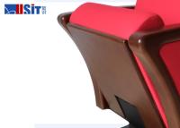 China High End Wooden Auditorium Theater Seating Red Color 580mm Center with Single Steel Leg for sale
