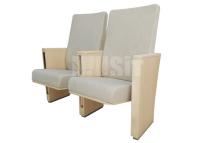 China Hidden Rotating Table Audience Seating Chairs Modern Steel Wood Side Leg for sale