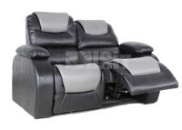 China Electric Double Recliner Sofa 2-Seat PU Leather Theater Seating with Power Lift 34kg/m3 Foam for sale