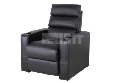 China Electric Recliner Chair Durable Leather High Resilient Foam 34kg/m3 Black for Cinema VIP Seating for sale