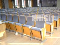 China Aluminum Frame Auditorium Chair 580mm Center to Center Wood Veneer Finish for sale