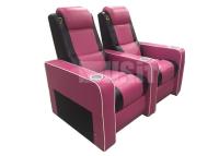 China Electric Recliner Cinema Sofa 580mm Center with Aluminum Cup Holder PU Leather Home Theatre Seating for sale