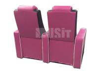 China Electric Recliner Cinema Sofa 580mm Center with Aluminum Cup Holder PU Leather Home Theatre Seating for sale